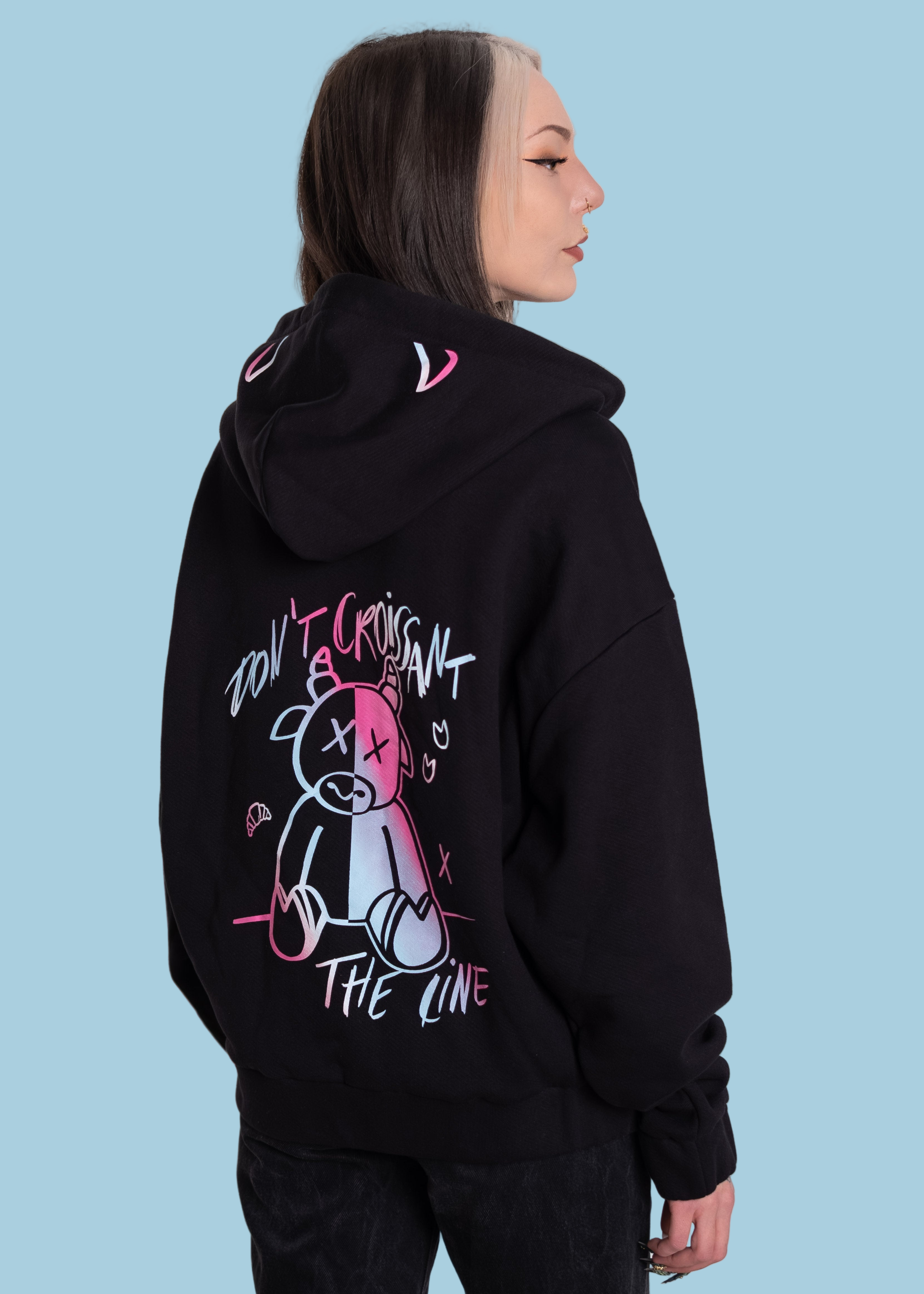 Gnu Zip-Hoodie Black - Don't Croissant The Line – GNU