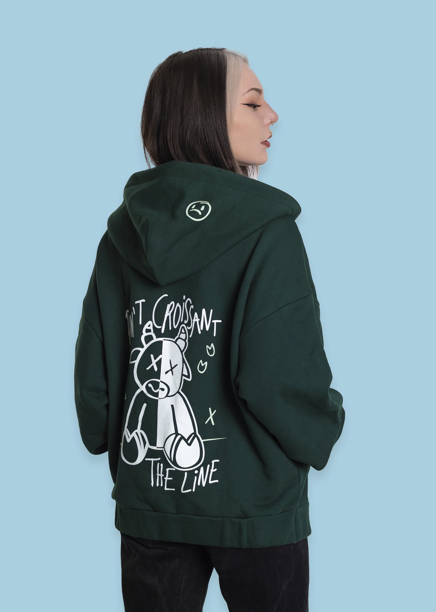 Gnu Zip-Hoodie Green - Don't Croissant The Line – GNU